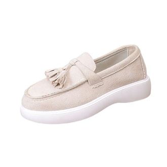 Generic Mocassins larges et confortables pour femme - Couleur unie - Style classique - Respirant - D&eacute;contract&eacute; - Chaussures plates &agrave; enfiler - Pour le travail