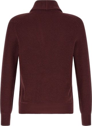 Brunello Cucinelli Malfil&eacute; Cotton Cardigan - Burgundy