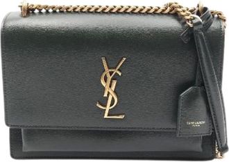 Saint Laurent Pre-owned Sac Bandouli&egrave;re Sunset Moyen Mod&egrave;le - Femme - Pre-owned - Vert - Taille: ONE Size