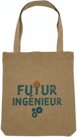 Fabulous Sac Shopping Tote Bag Aspect Lin - Futur Ing&eacute;nieur M&eacute;tier Sciences - Sac de Courses Toile Epaisse 360g Beige Naturel Cabas Port&eacute; Epaule Solide Imprim&eacute;