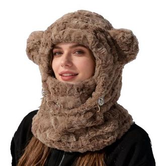 Generic Bonnet pour femme | Ensemble décharpes coupe-vent avec oreilles dours réglables | Pour filles - Marche matinale, trajets quotidiens, activités de plei