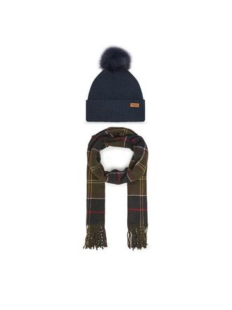 Barbour Set Schal und M&uuml;tze Dover LGS0054TN11 Dunkelblau