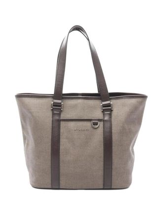 Bulgari sac cabas en cuir à chevrons (années 2000) - Marron