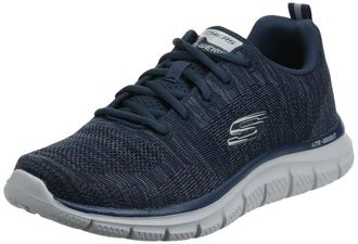 Skechers Damen Track-Front Runner Sneaker, Navy/Grey, 44 EU