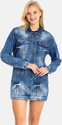 Cipo & Baxx Jeansjacke Jeansjacke mit stylischen auff&auml;lligen Elementen, WJ211