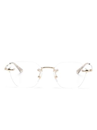 Montblanc lunettes de vue à monture ronde - Or