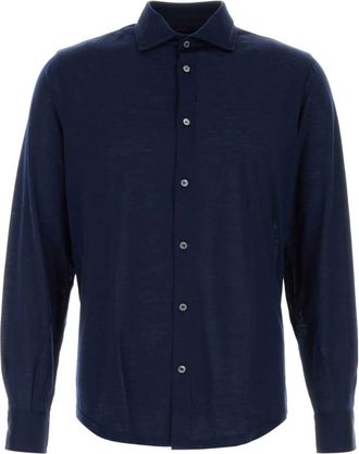 Fedeli Homme, Chemises, Bleu, Taille: 3XL Chemise en laine
