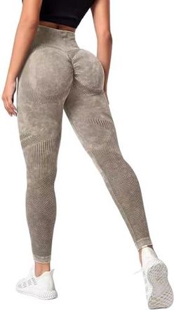 Generic Legging 3D anti-cellulite pour femme - Legging avec fonction lifting des fesses et effet de compression - Legging en tricot doubl&eacute; pour femme, kaki, M
