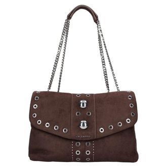 La Carrie Umh&auml;ngetasche aus Wildleder im Ethno-Look - - Bags - Damen - Braun - ONE SIZE
