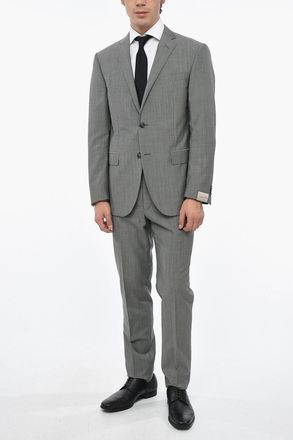 Corneliani Slim-Fit-Anzug aus Schurwolle mit klassischem Revers Corneliani