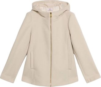 Oltre Femme, Vestes, Beige, Taille: 46 FR Manteau Court avec Capuche et Fermeture &Eacute;clair