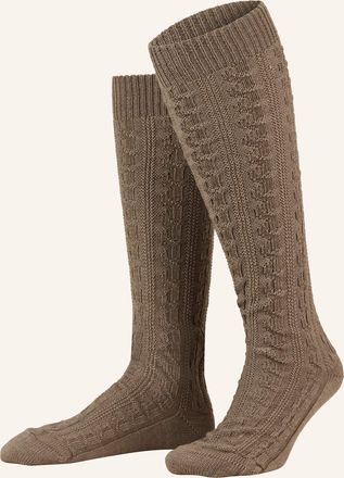 Lusana Lusana Trachten-Kniestr&uuml;mpfe beige