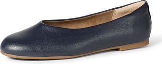 Amazon Essentials Damen Faltbare Ballerinas, Marineblau Kunstleder, 37.5 EU