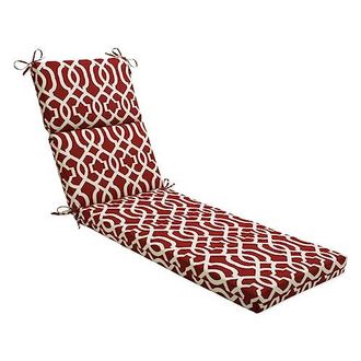 Pillow Perfect Carmody Liegekissen für drinnen und draußen, Geo Red, 72.5 in. L X 21 in. W X 3 in. D