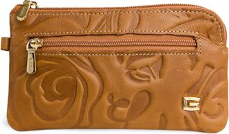 Giudi Schlüsselmäppchen Leder Damen Schlüsseletui Mit Münzenfach Auto-Schlüsseltasche Schlüsselanhänger Keyring Echtleder Reißverschluss (Cognac)