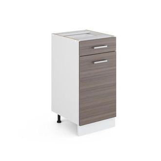 Vicco Meuble Bas Universel R-Line, Gris/Blanc, 40 cm avec tiroir, sans Plan de Travail