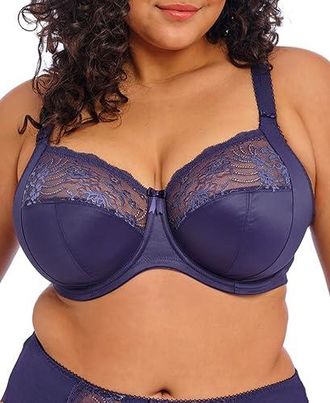 Elomi Lace Banded Underwire Bra Morgan-Soutien-Gorge à Armatures en Dentelle Stretch, Midnight, 95M Femme