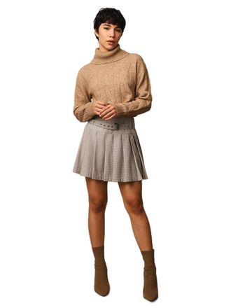 Only Damen Onlrio Life Ls Cable Rollneck KNT Pullover, Tannin/Detail:Melange, XL