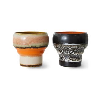 HKliving Tasses en gr&egrave;s - Set de 2 HKliving