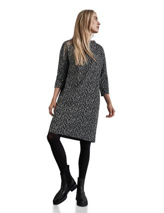 Street One Damen A144226 Gemustertes T-Shirt-Kleid, Schwarz, 40 EU