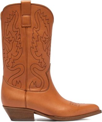 Buttero Bestickte Cowboystiefel - Braun