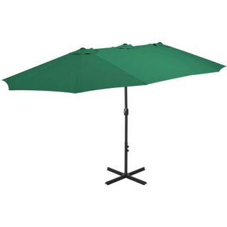 vidaXL Vidaxl - Parasol dext&eacute;rieur et m&acirc;t en aluminium 460x270 cm vert