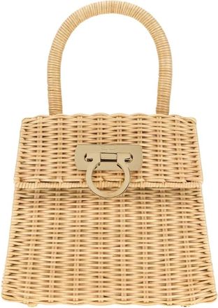 Ferragamo Sac en raphia - Femme - Sacs - Beige - Taille: ONE Size