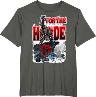 World of Warcraft Gaming Horde Epischer Battle Cry Gamer Warrior Spirit T-Shirt, Schwarz, S, Unisex, Kurzarm, V-Ausschnitt, Klassische Passform, Polyester 100%