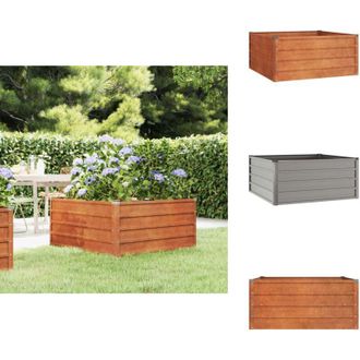 vidaXL Vidaxl - Lit sur&eacute;lev&eacute; de jardin rouill&eacute; 100x100x45 cm acier corten - Jardiniere Acier Corten - Bac Plante Exterieur - Pot De Fleurs Rustique
