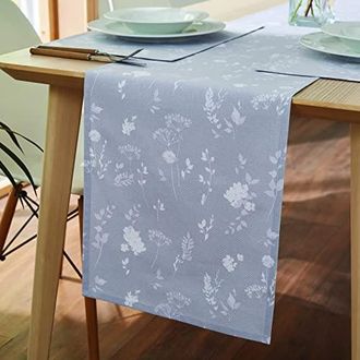 Catherine Lansfield Dining Meadowsweet Floral Indoor Läufer 33 x 220 cm, Weiß / Grau