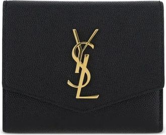 Saint Laurent Cassandre Portemonnaie aus Leder - Schwarz