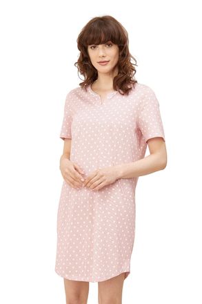 R&ouml;sch Damen Nachthemd Baumwolle Kurzarm Punkte-Streifen Dessin 1884145 c11798, 42