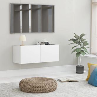 vidaXL Vidaxl - Mobile Porta Tv Bianco 80x30x30 Cm In Legno Multistrato