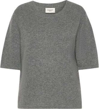 Max Mara T-shirt en maille &agrave; manches courtes - Femme - Pulls - Gris - Taille: 36 FR