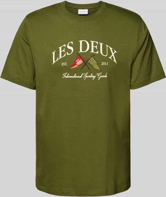 Les Deux T-Shirt mit Label-Stitching Modell Ivy