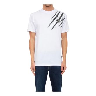 Plein Sport Homme, Tops, Blanc, Taille: 2XL T-shirt Casual en Coton