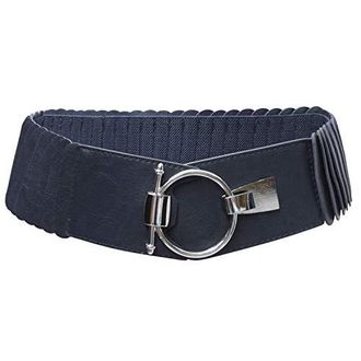 Glamexx24 Ceinture Femme &eacute;lastique, Large 8cm Taille Ceinture, Ceinture Extensibles Vintage, Tendance, avec Bague Argent pour Robes