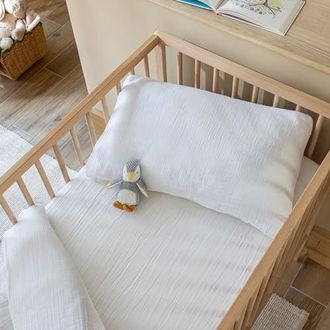 Someo Taie doreiller bébé 40x60 Gaze de Coton Blanc Terre de Nuit NOA