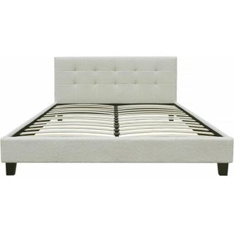 Habitat et Jardin Habitat Et Jardin - Lit tissu bouclette Julia 140x190cm - Cr&egrave;me