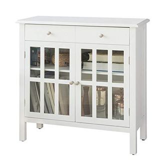 SoBuy FSB23-W Buffet Commode Meuble de Rangement Armoire de Rangement pour Salon, Chambre, Couloir, Cuisine, 80 x 34 x 80 cm - 2 Tiroirs 2 Portes - Coloris 