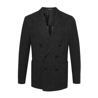 Tagliatore Herringbone Zweireihiger Blazer - - Jackets - Herren - Grau - L