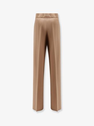 Max Mara Womens Virgin Wool Trousers Brown