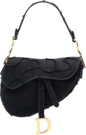 Dior Hobo Bags - Canvas Embroidered Camouflage Saddle Bag - Gr. unisize - in Schwarz - f&uuml;r Damen