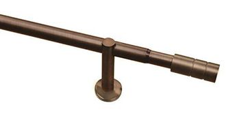 Gardinia Gardinenstangen Set Zylinder 1-Lauf &Oslash; 22/25 mm Bronze 190-360 cm, 33671