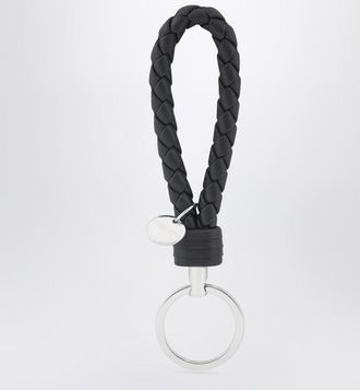 Bottega Veneta Tourmaline blue Intrecciato leather key ring