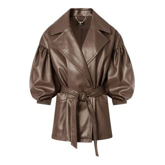 Fracomina Veste crois&eacute;e en similicuir - Femme - Vestes - Brun - Taille: 38 FR