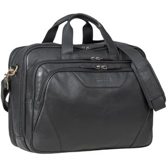 STILORD Ansgar XL Leder Aktentasche zum Umh&auml;ngen f&uuml;r Herren und Damen schwarz ideal als Lehrertasche Ledertasche 17-18 Zoll Laptop-Tasche Business oder Ordner