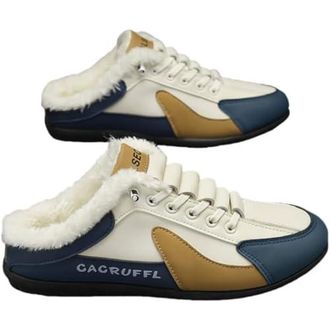 Generic Baskets &agrave; enfiler dos nu pour homme - En similicuir - Chaudes - Antid&eacute;rapantes, kaki, 42 2/3 EU