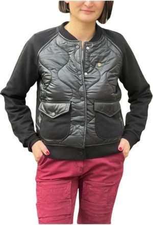 Aeronautica Femme, Vestes, Noir, Taille: 40 FR Felpa Bomber