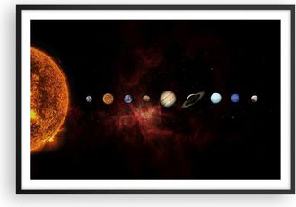 Arttor Poster Schwarzrahmen Sonnensystem Planeten Kosmos Deko 91x61cm Wandposter Art Prints Wandbilder Dekoration Wohnzimmer Schlafzimmer K&uuml;che Wanddeko Bild